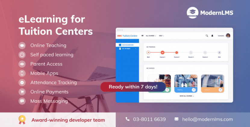 Powerful eLearning for Tuition Centres - ModernLMS - MU DOT MY PLT